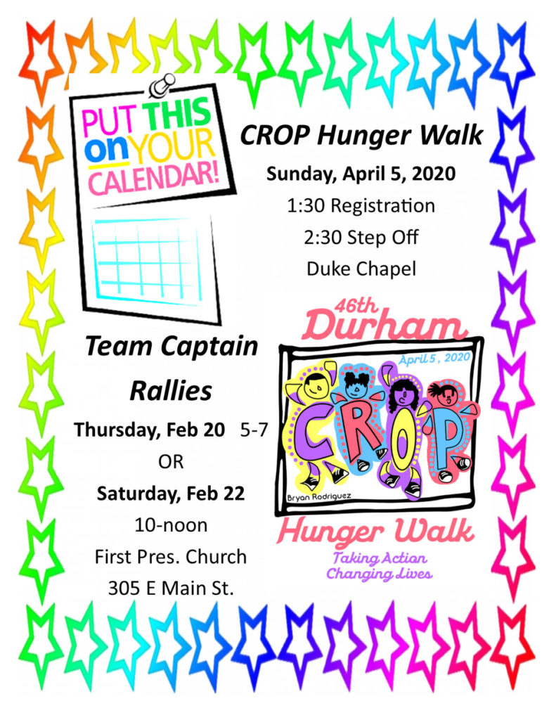 Plan to Participate in the Durham CROP Hunger Walk - Durham CROP Hunger ...